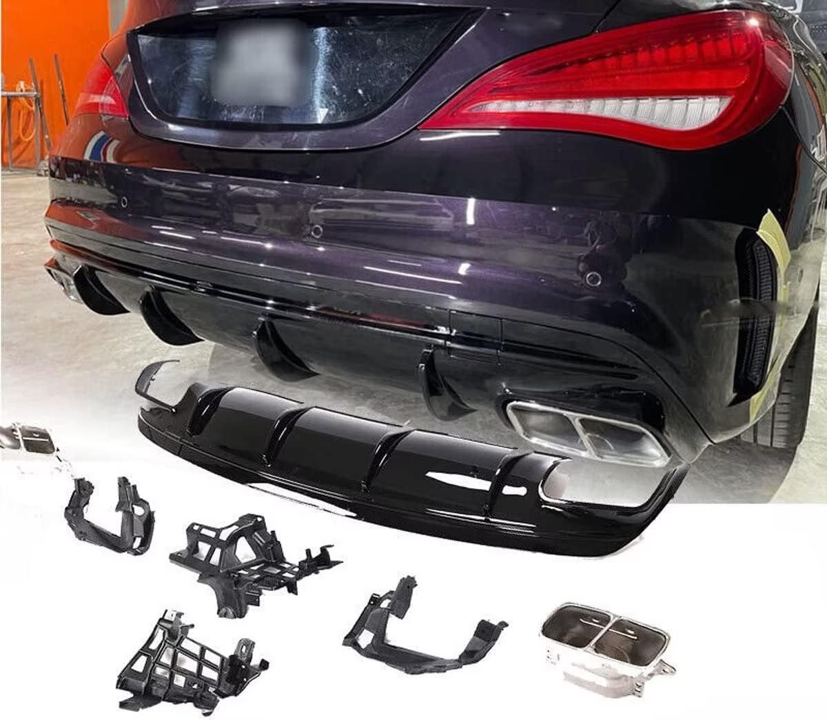 MERC W117 CLA45 STYLE DIFFUSER WITH PIPES – Karbon Auto