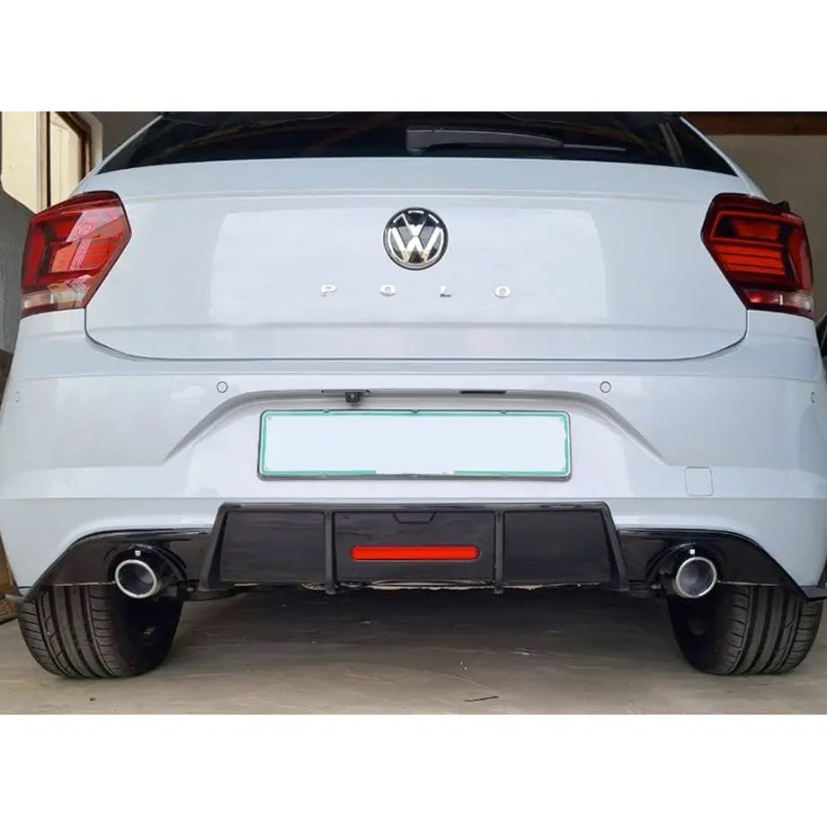 POLO 8 AW TSI KARBEL STYLE GLOSS BLACK REAR DIFFUSER WITH REFLECTOR ...