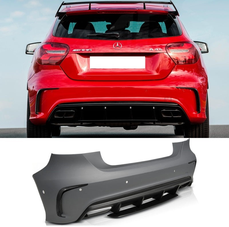 MERC W176 A-CLASS A45 STYLE REAR BUMPER – Karbon Auto