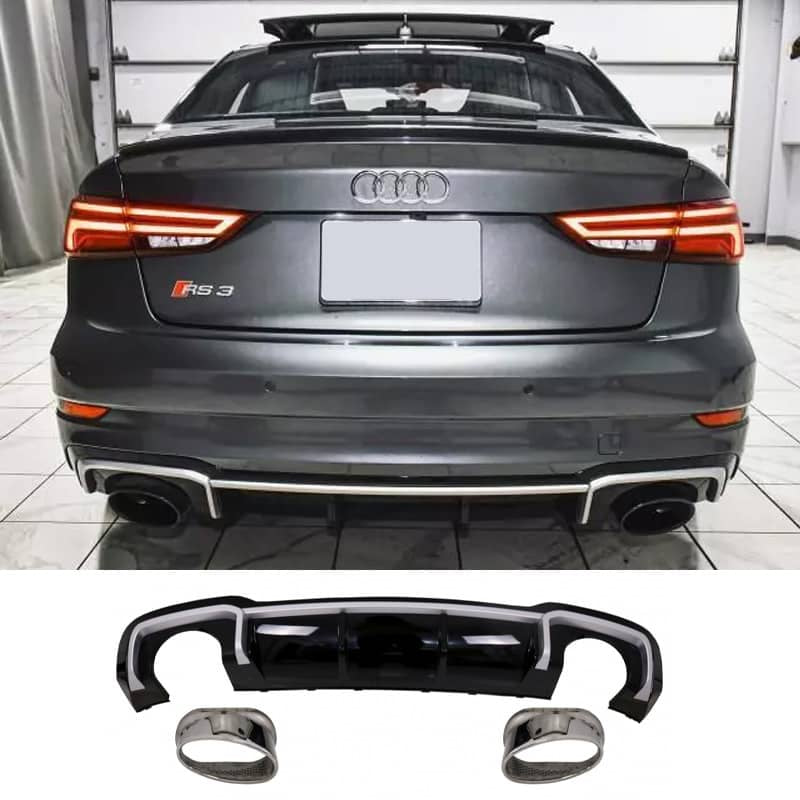 AUDI A3 / S3 8V.2 SEDAN RS3 STYLE DIFFUSER WITH PIPES – Karbon Auto
