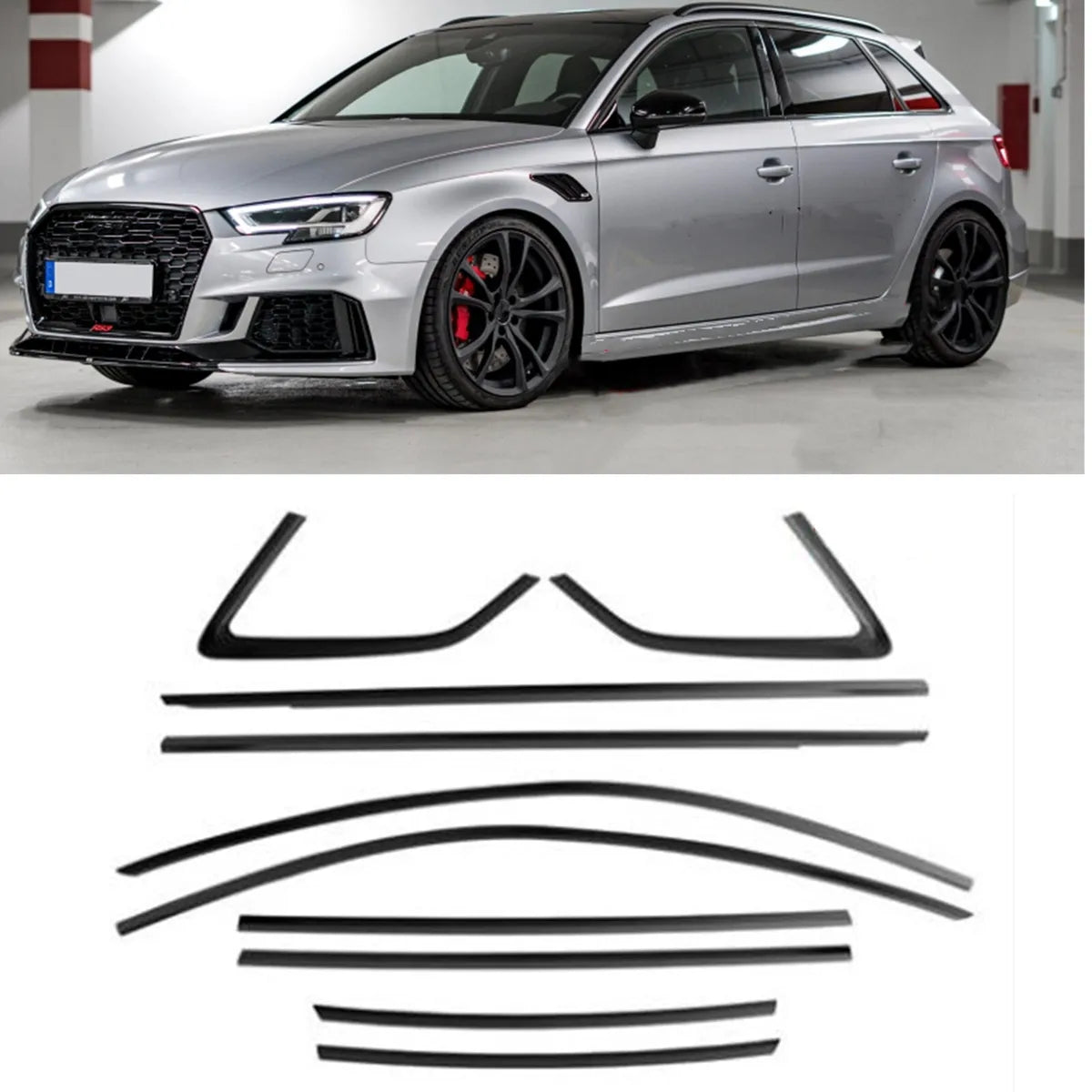 AUDI A3 8V (HATCH) WINDOW BLACKOUT TRIM KIT – Karbon Auto