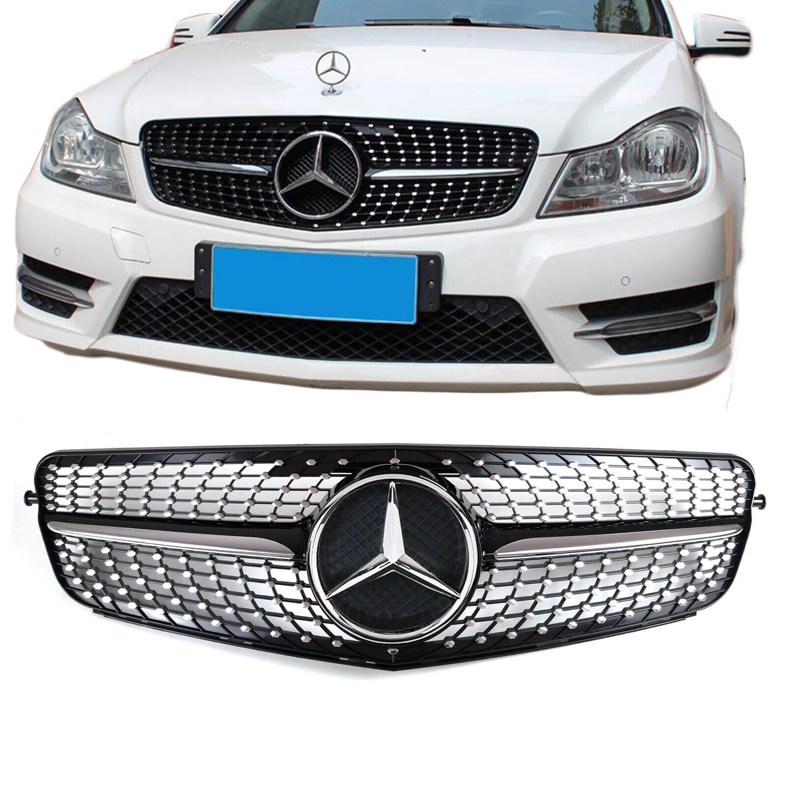 MERC W204 C-CLASS DIAMOND GRILLE – Karbon Auto